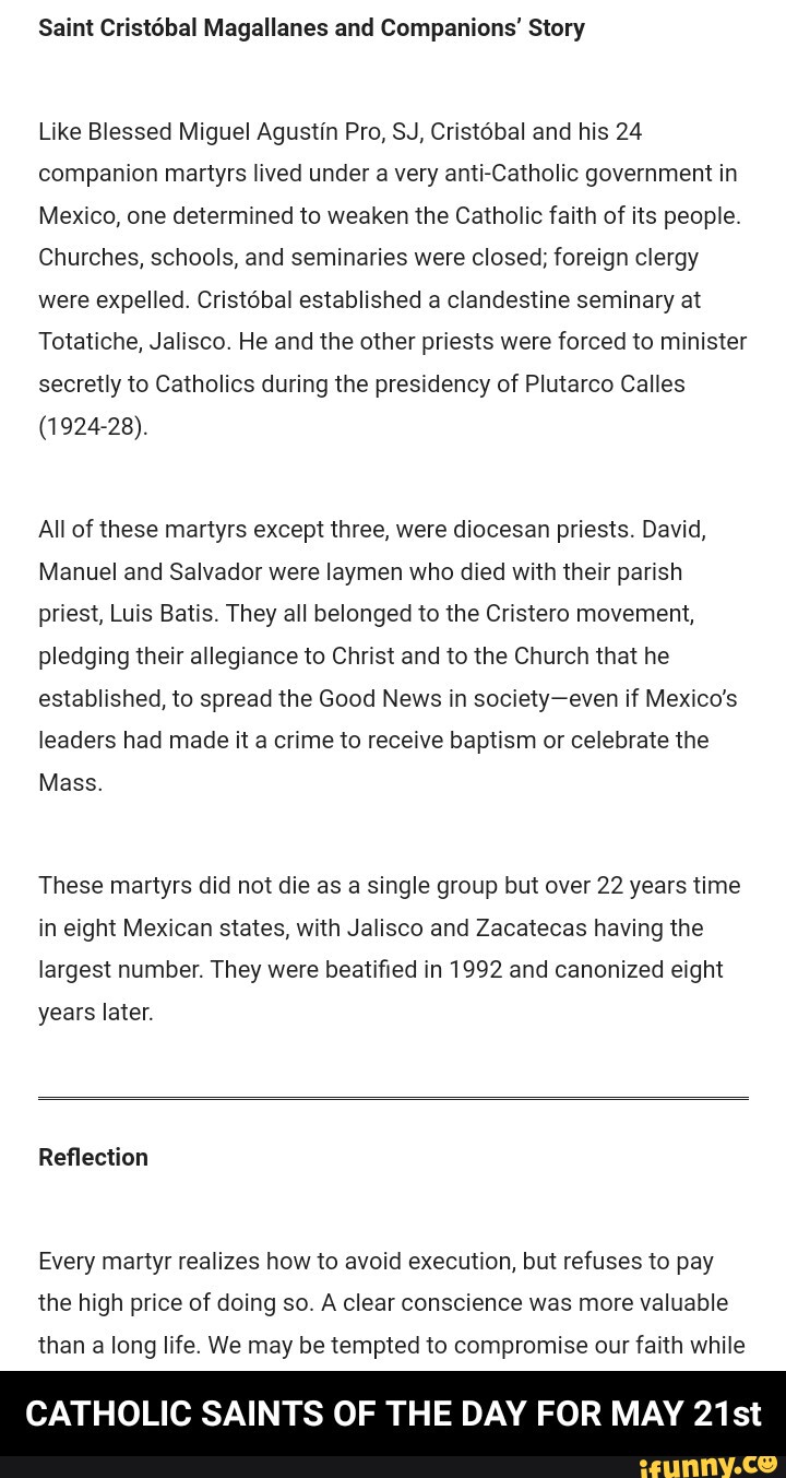 Saint Cristobal Magallanes and Companions' Story Like Blessed Miguel ...