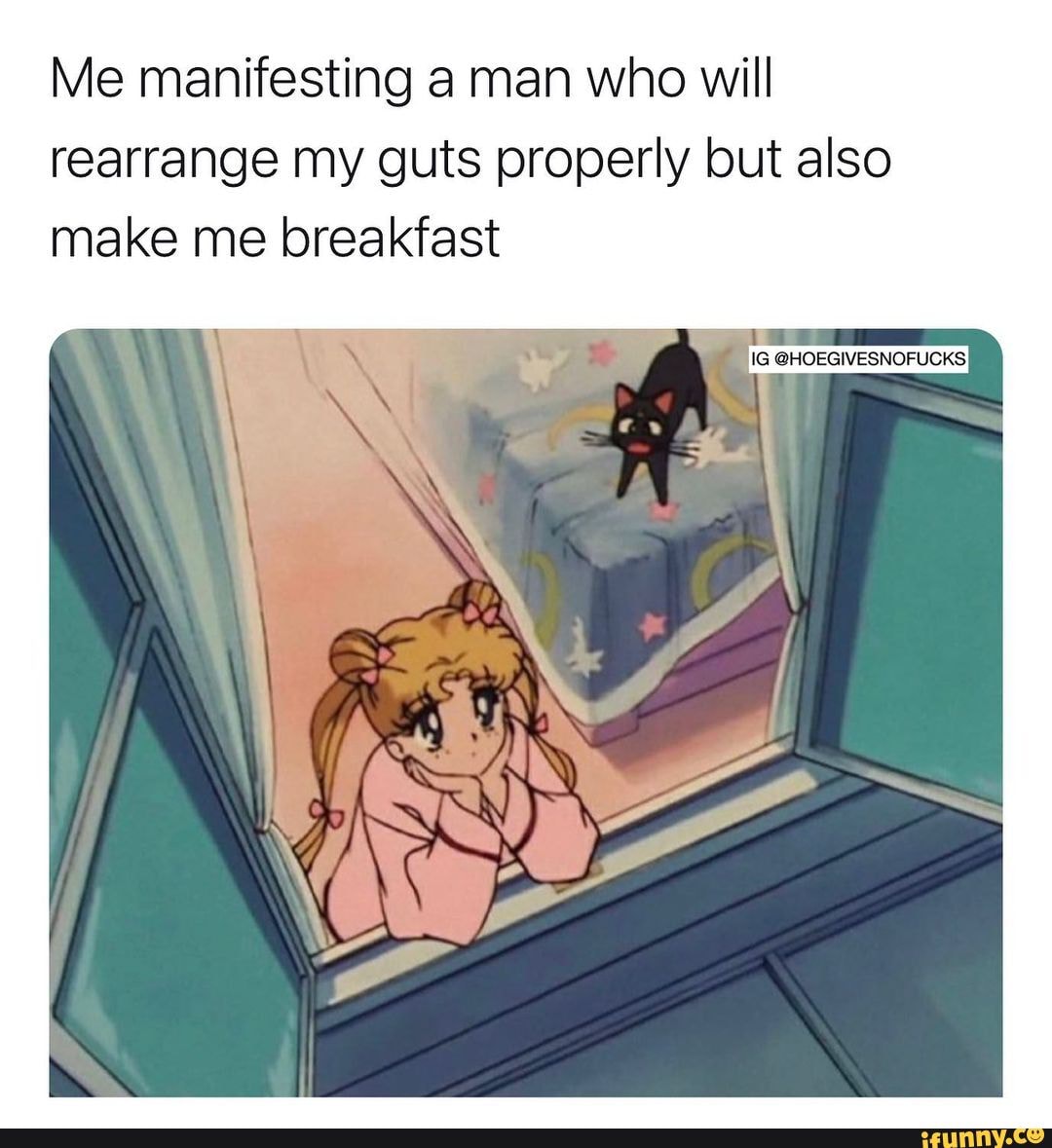 Me manifesting a man who will rearrange my guts properly but also make ...