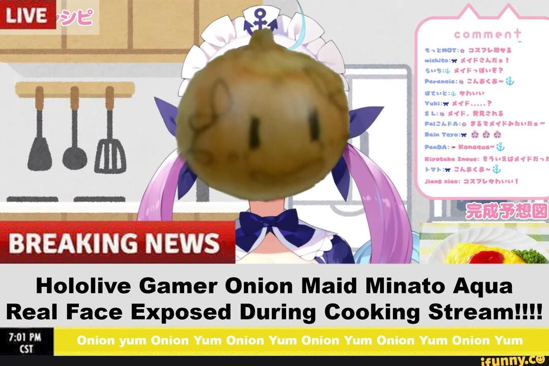 LIME Ss AEWS PM Be? Hololive Gamer Onion Maid Minato Aqua Real Face ...