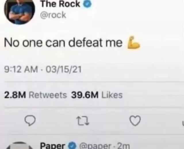The Rock @rock No one can defeat me AM - Likes QQ ti - )