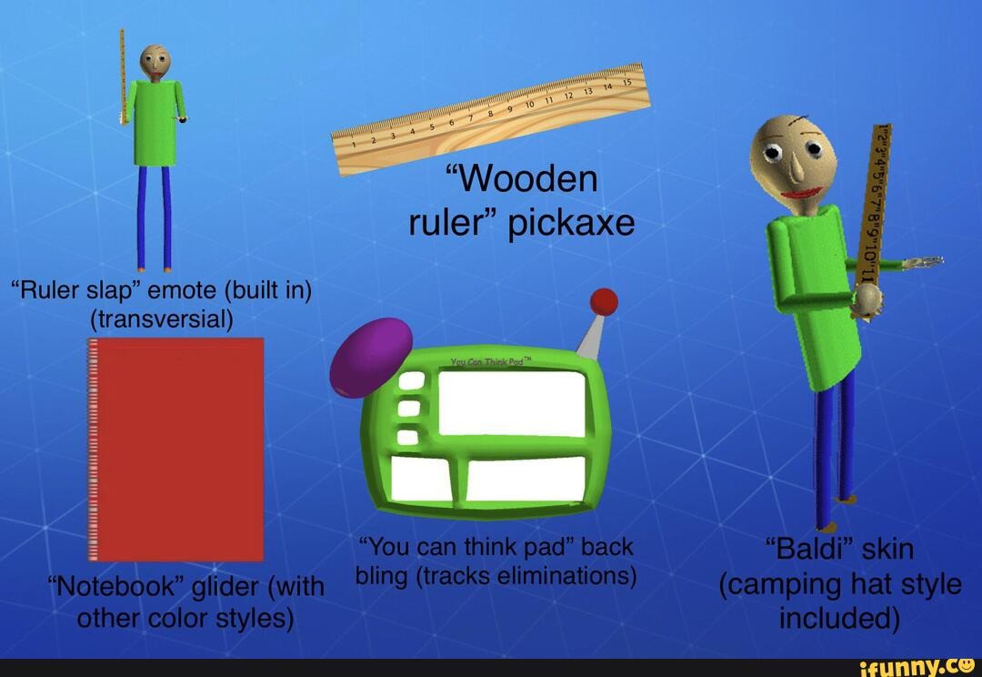 We "Wooden ruler" pickaxe "Ruler slap" emote (built in) (transversial ...