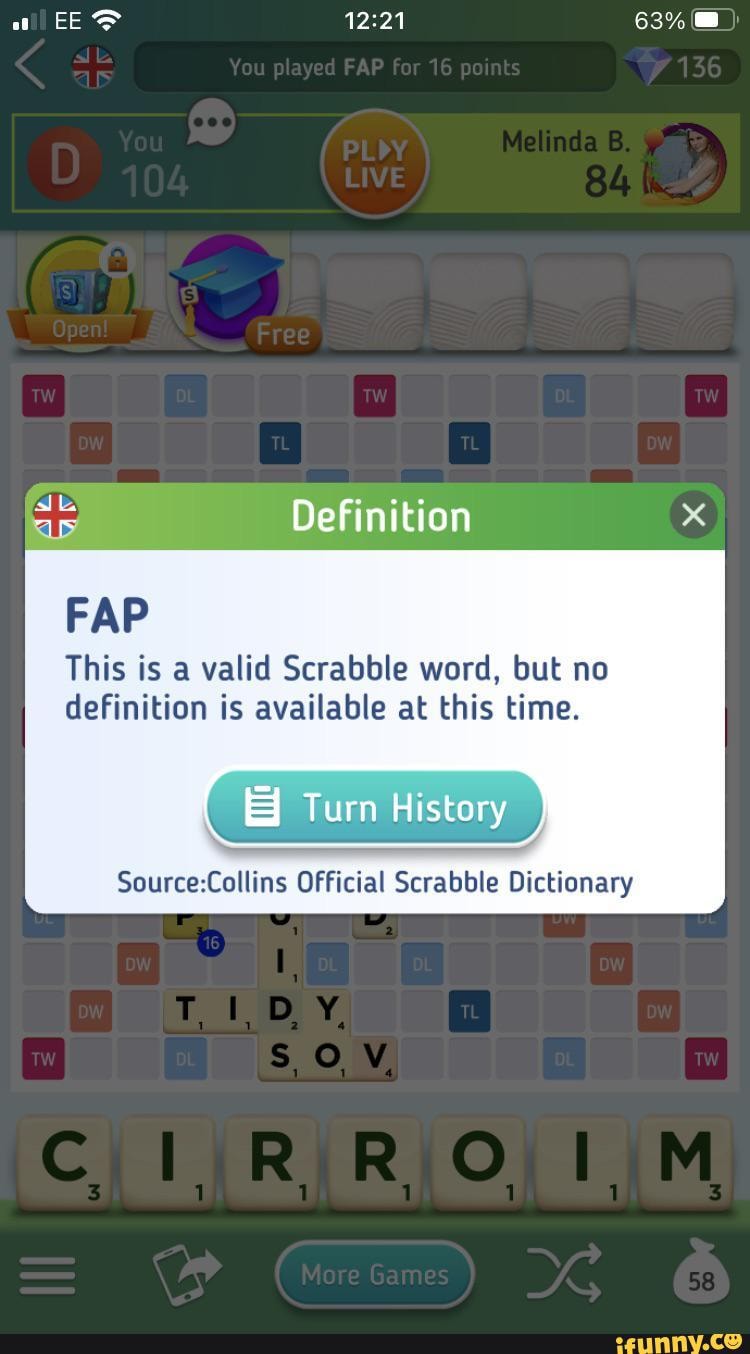 EES 63% pa da Definition x FAP This is a valid Scrabble word, but no ...
