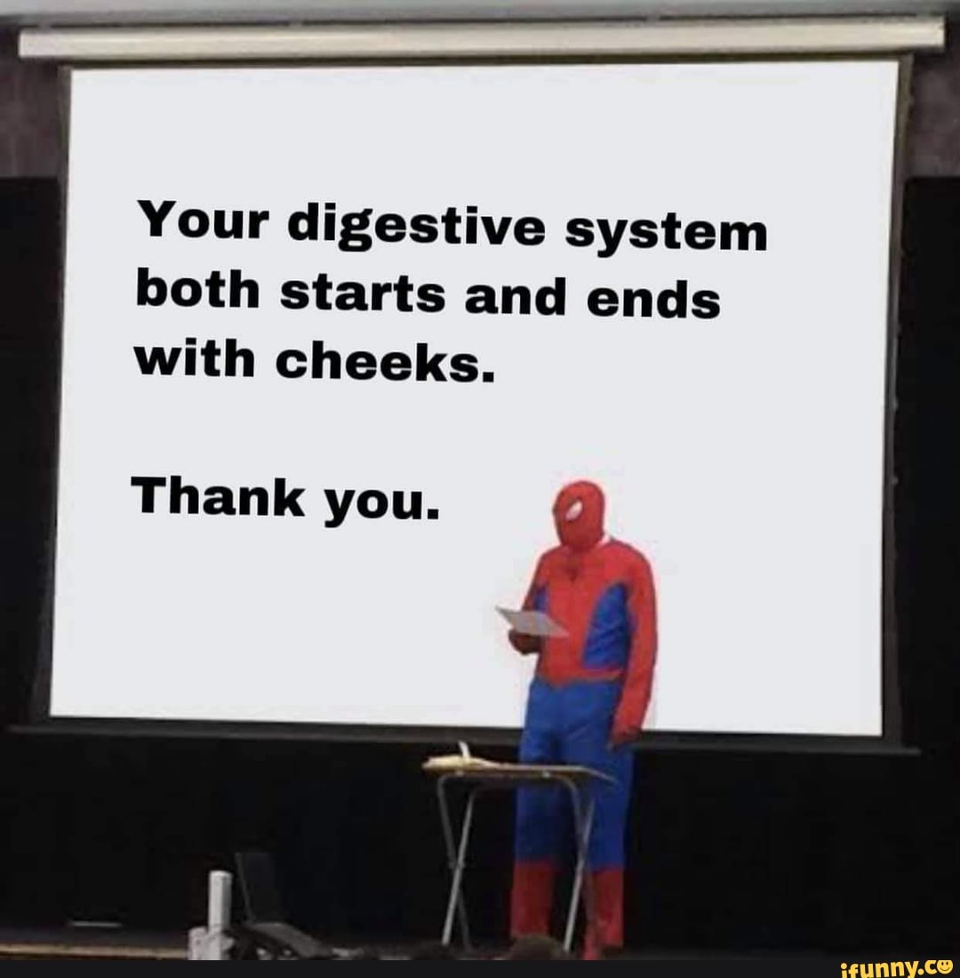 Your digestive system both starts and ends with cheeks. Thank you. - iFunny