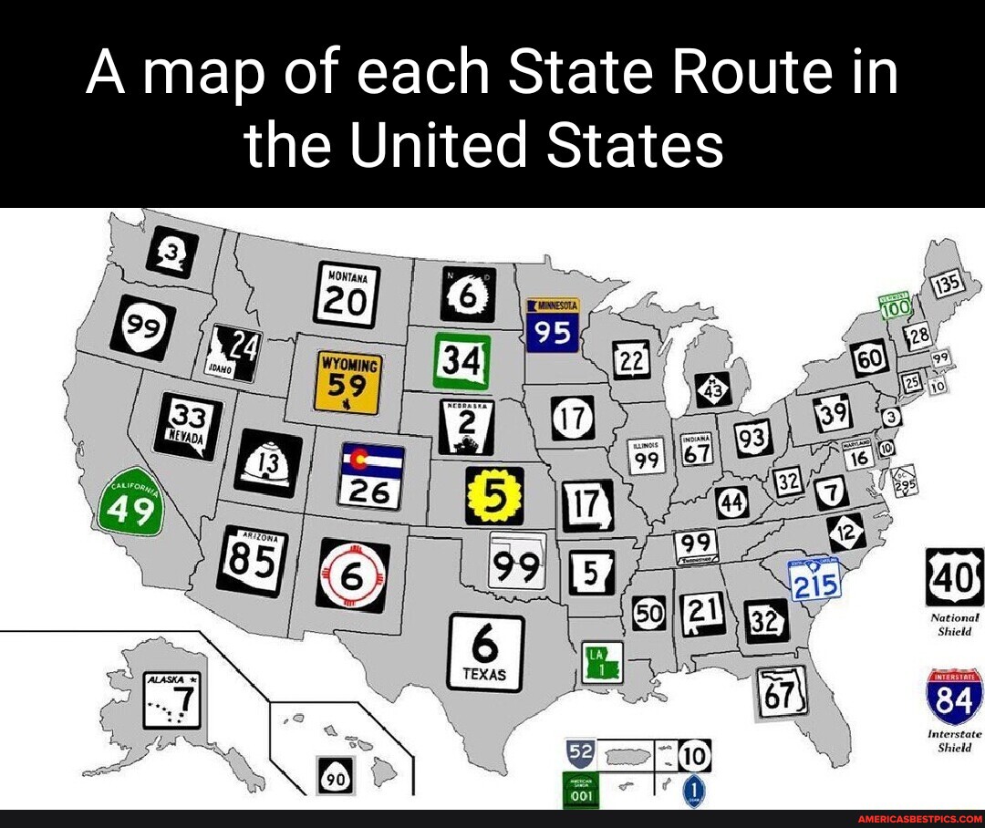 A map of each State Route in the United States - America’s best pics ...