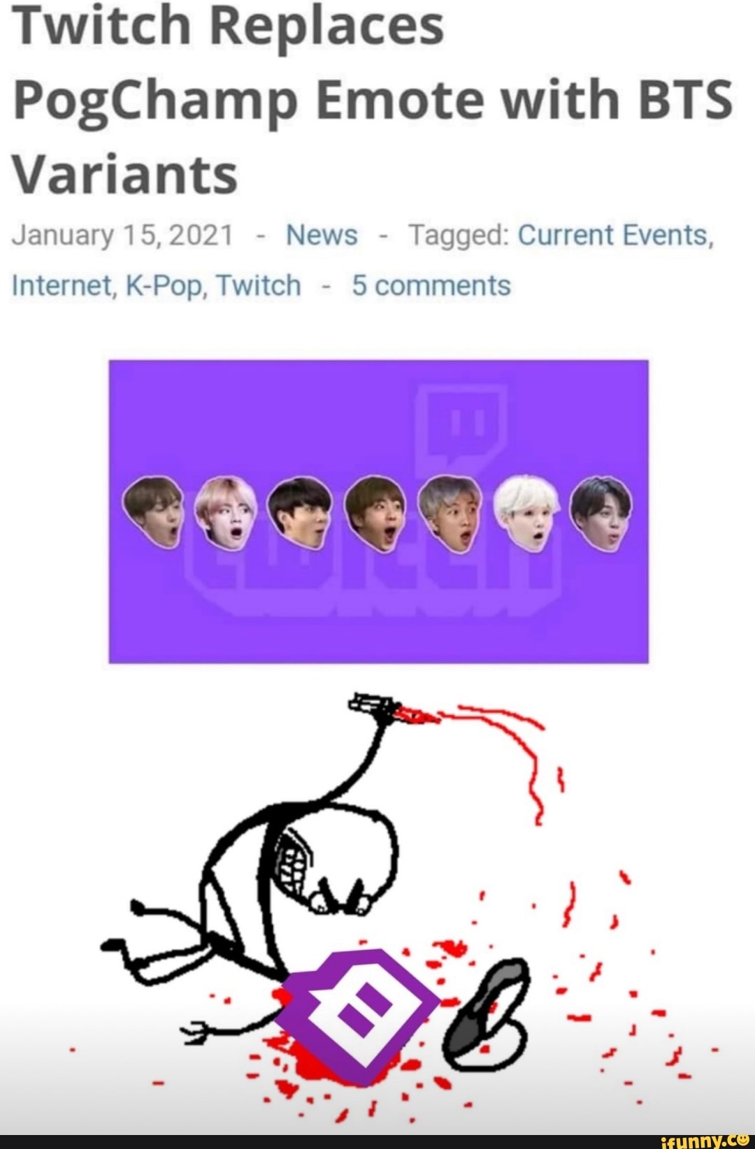 Twitch Replaces PogChamp Emote with BIS Variants January 15,2021 - News ...