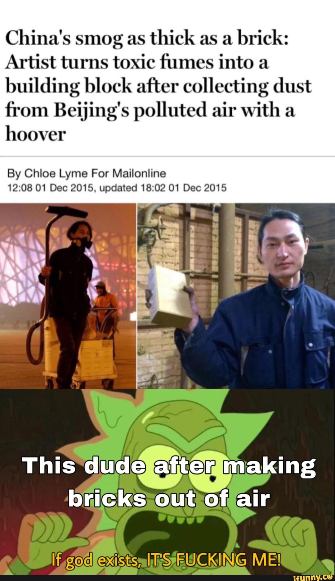 China's smog as thick as a brick: Artist turns toxic fumes into a ...