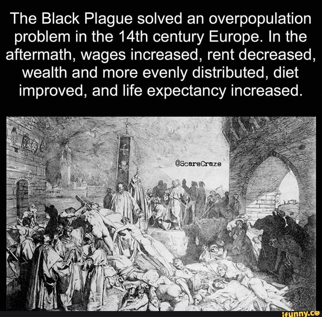 The Black Plague solved an overpopulation problem in the 14th century ...