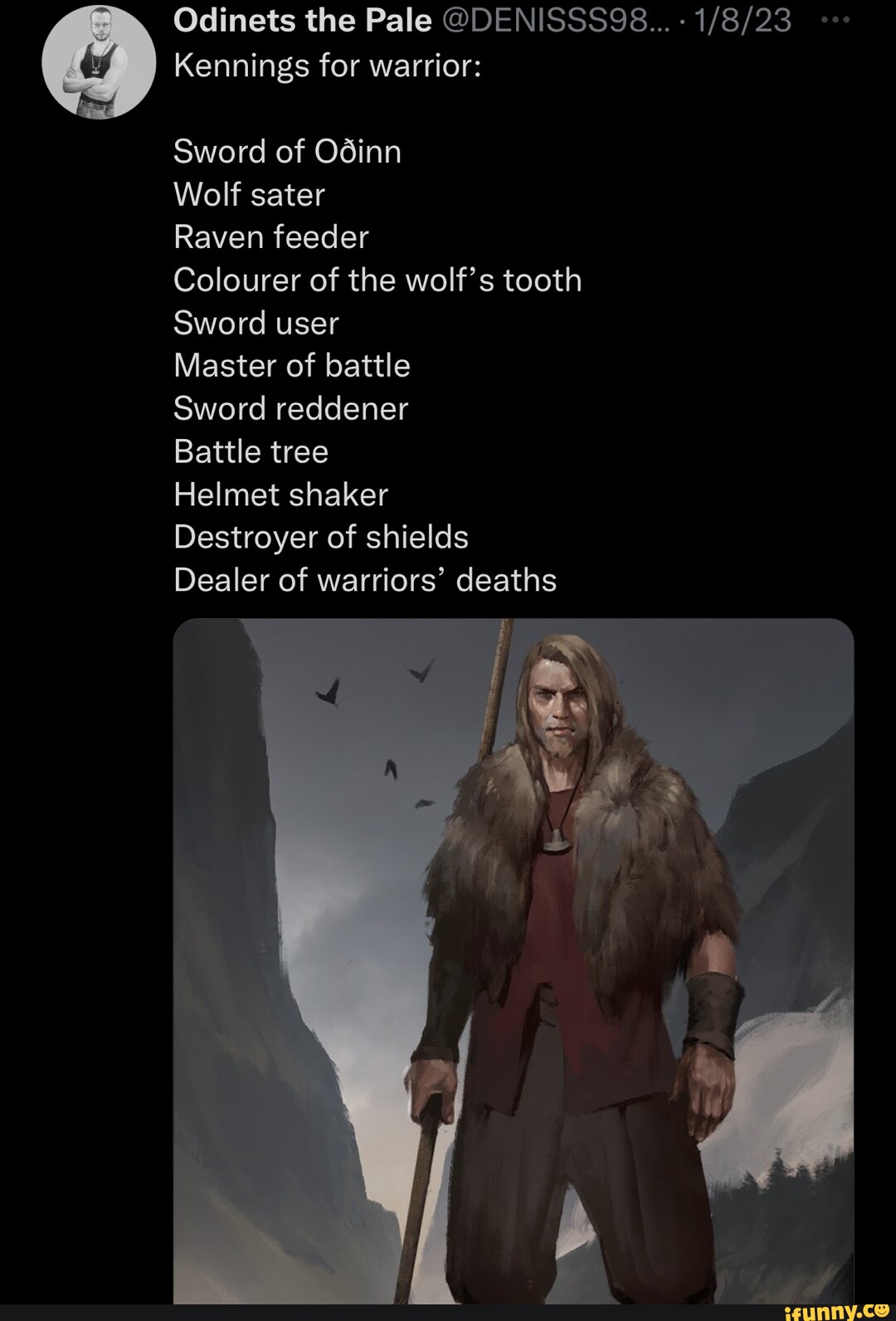 Odinets the Pale @DENISSS98... Kennings for warrior: Sword of Odinn ...
