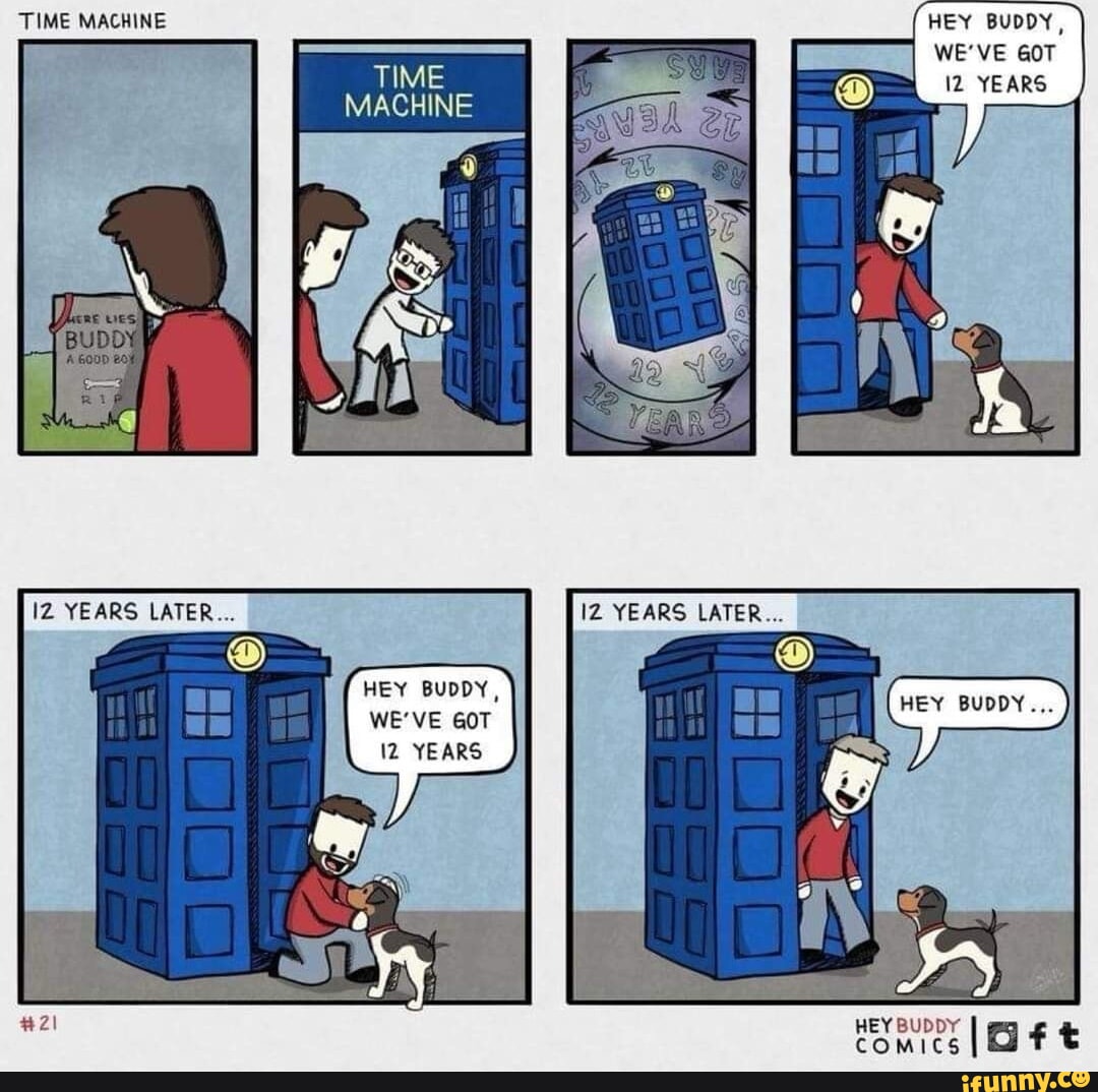 TIME MACHINE TIME MACHINE 12 YEARS LATER 12 YEARS LATER HEY BUDDY, WE ...