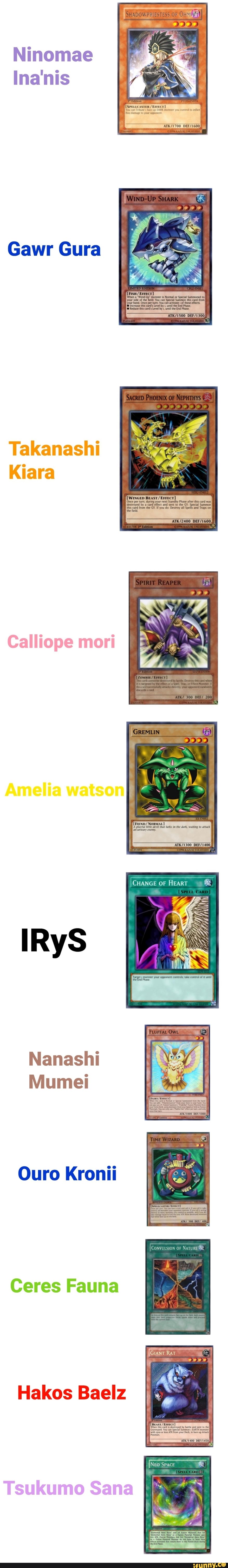 Ninomae Ina'nis 1996 KAZUKI TARATIASHIL Gawr Gura Takanashi Kiara ...