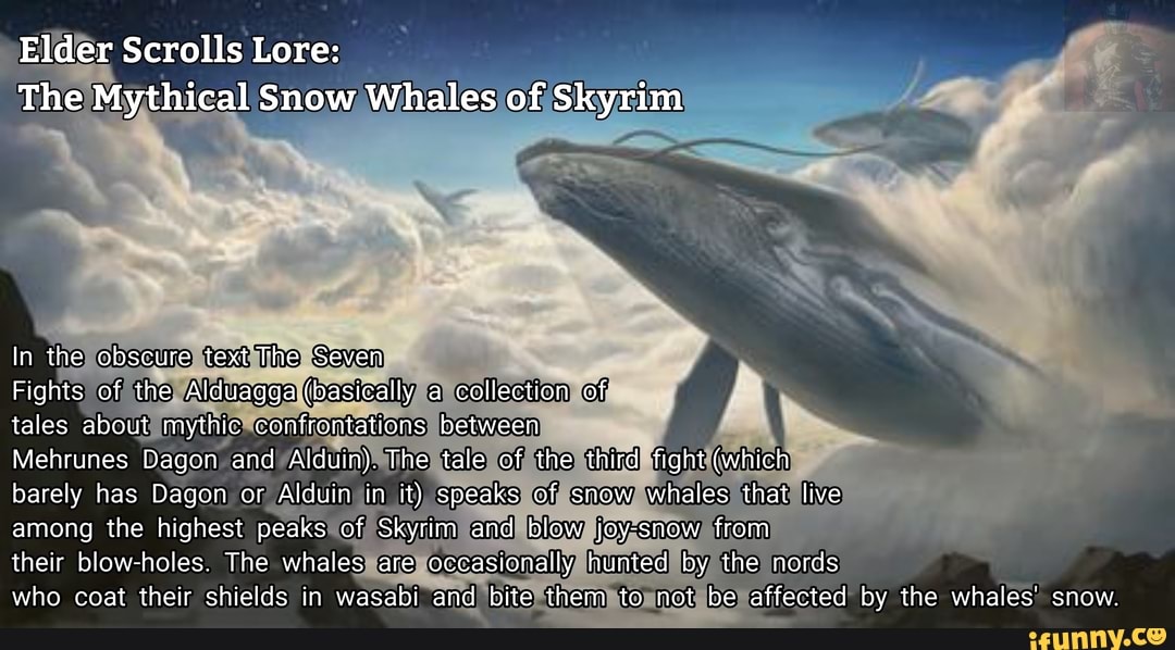 Elder Scrolls Lore: The Mythical Snow Whales of Skyrim In the obscure ...