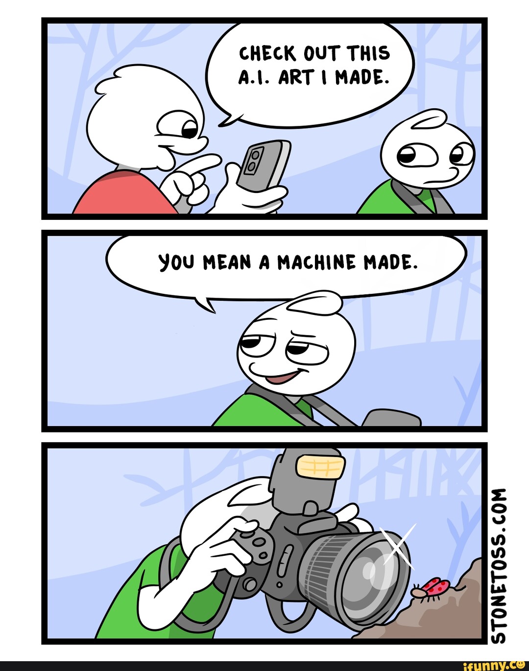 CHECK OUT THIS e& A.\. ART I MADE. YOU MEAN A MACHINE MADE. ww us ww ...