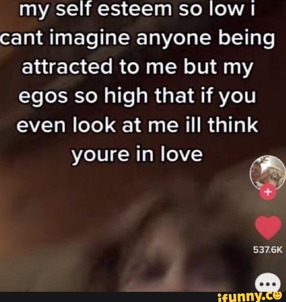 My self esteem so low I cant imagine anyone being attracted to me but ...