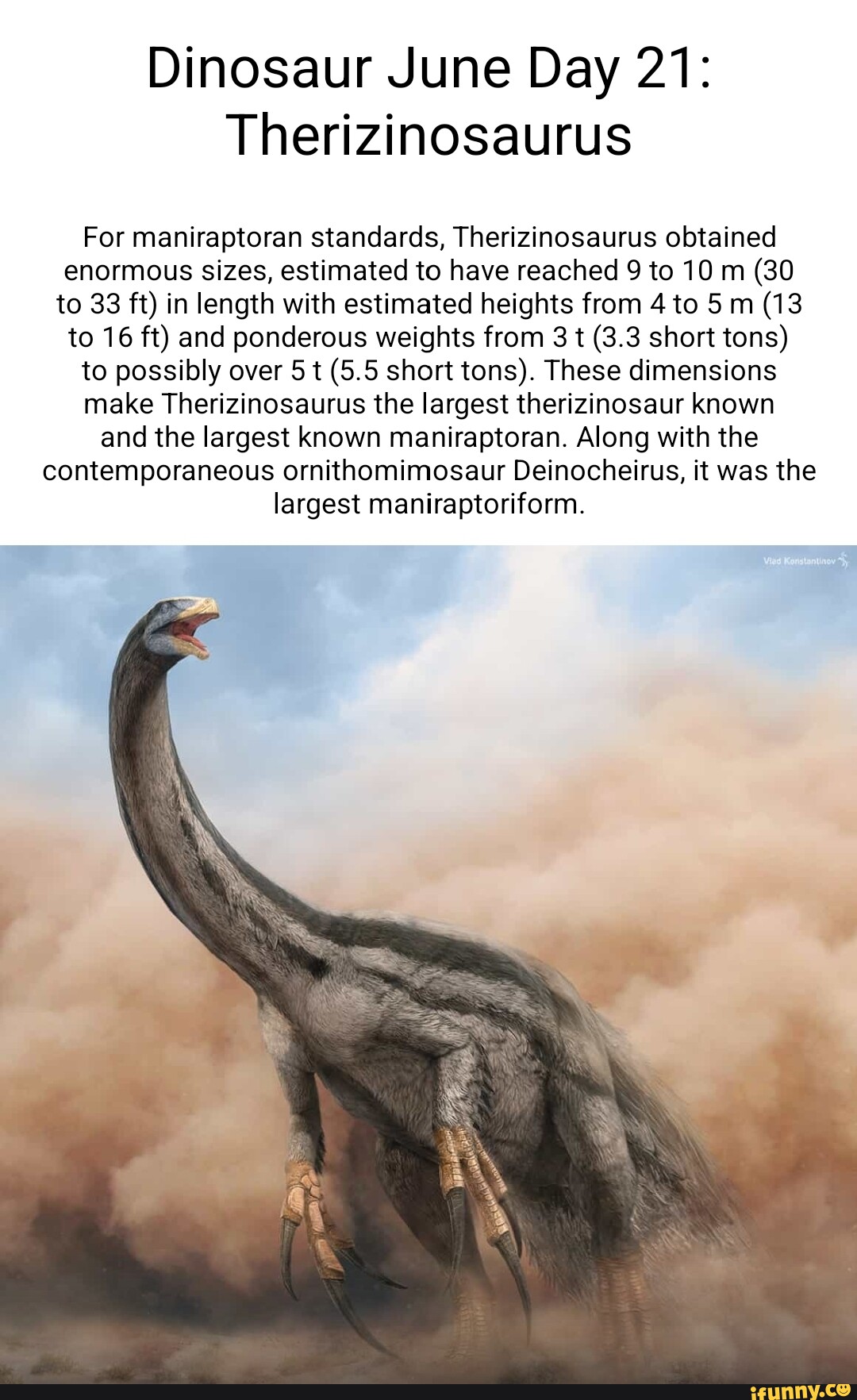 Dinosaur June Day 21: Therizinosaurus For maniraptoran standards ...