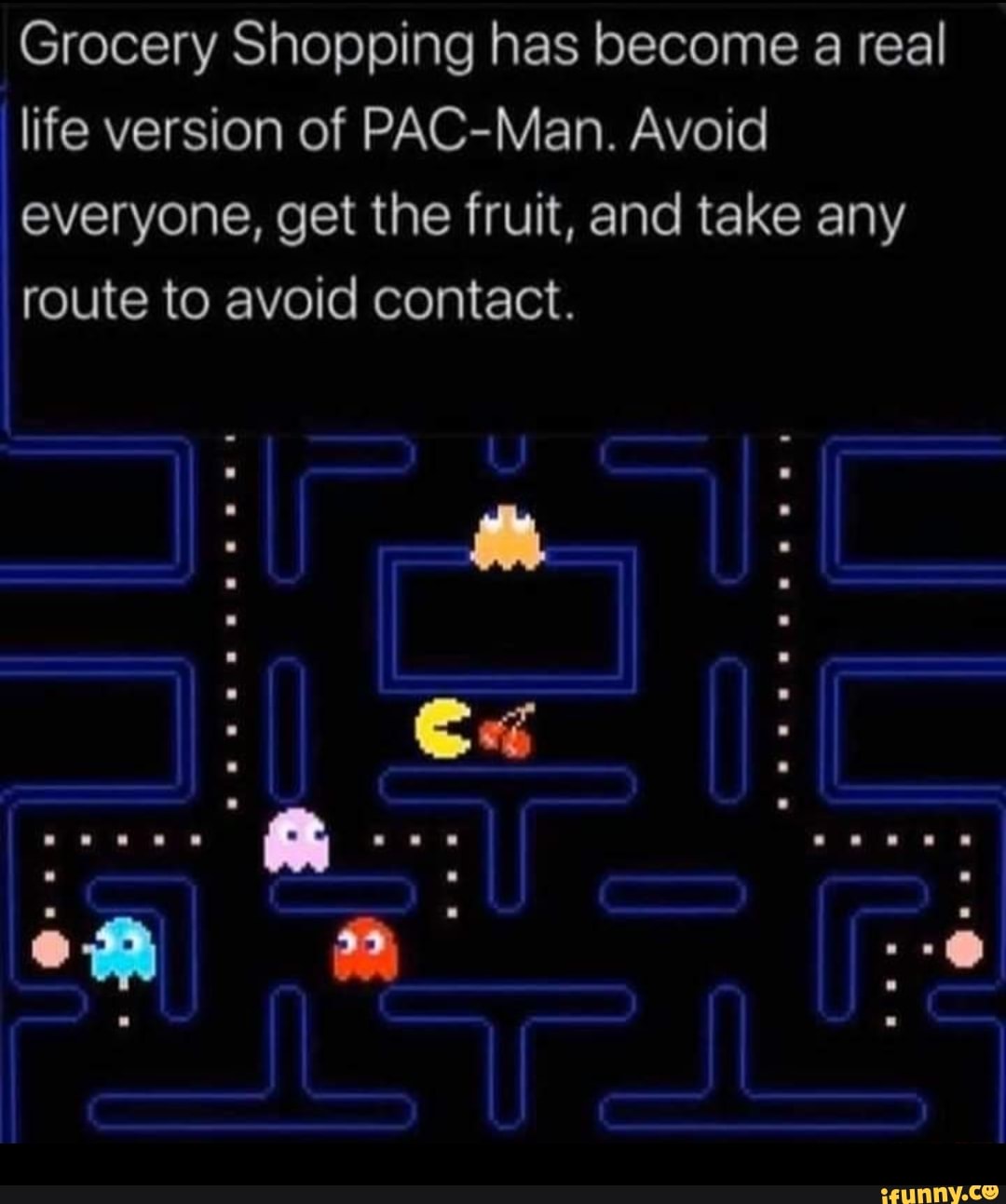 Grocery Shopping has become a real life version of PAC-Man. Avoid ...