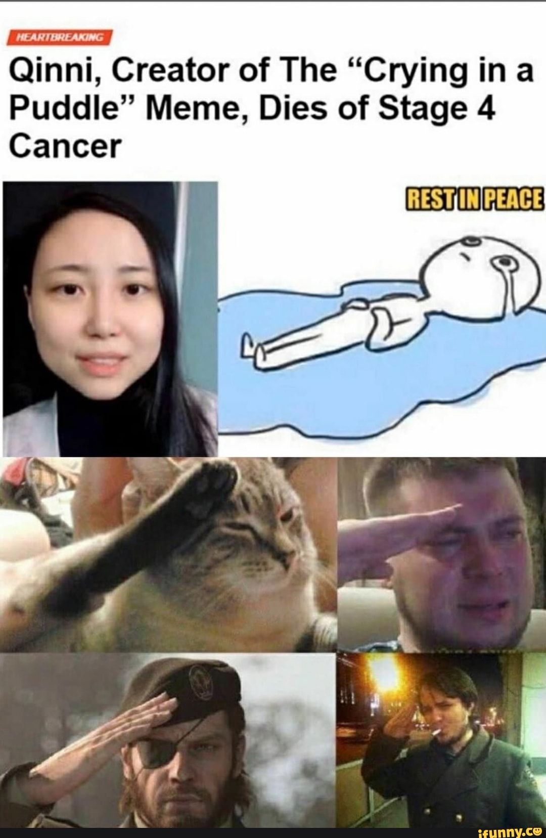Qinni, Creator of The "Crying ina Puddle" Meme, Dies of Stage 4 Cancer ...