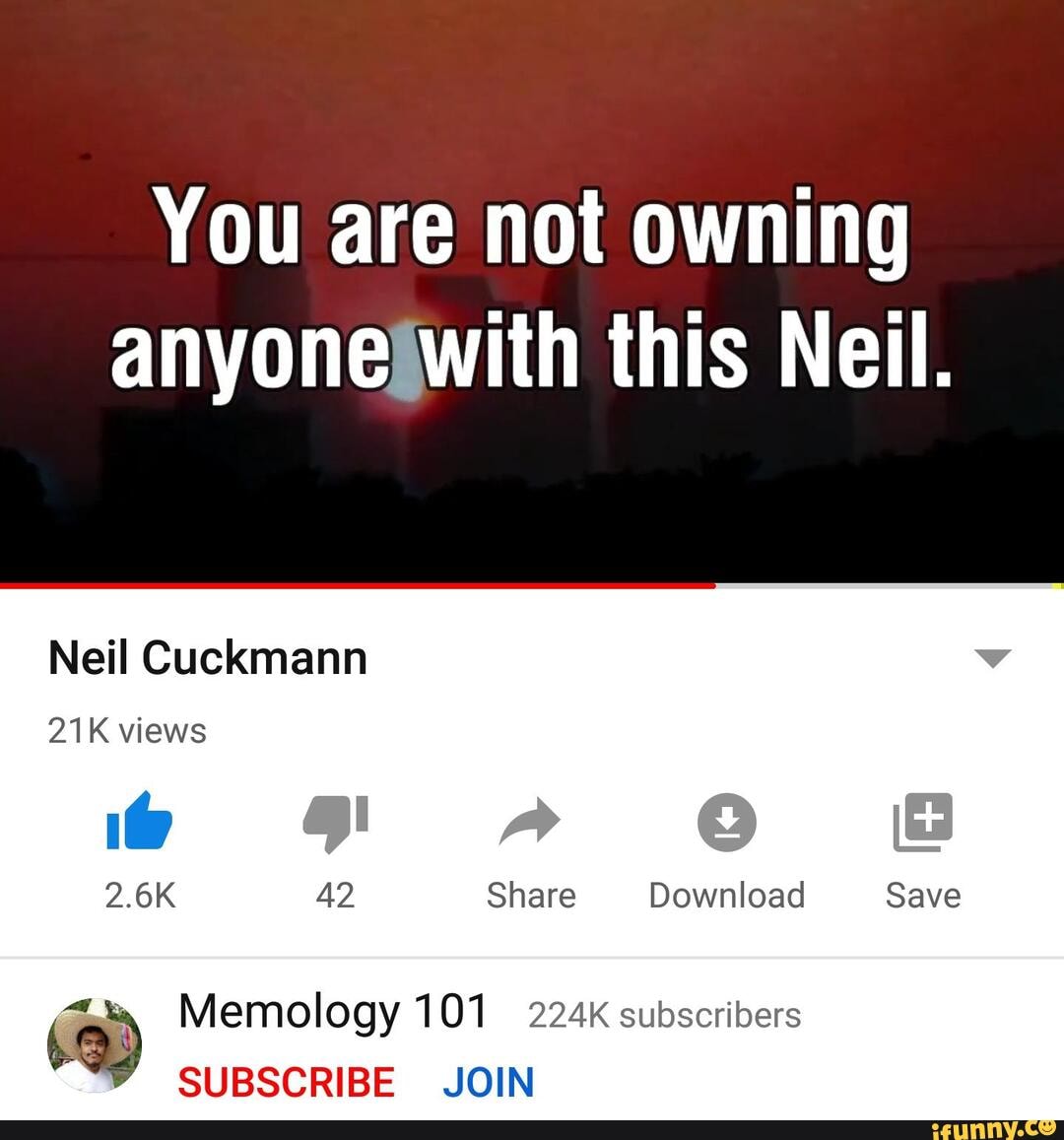 You are not owning anyonejwith this Neil. Neil Cuckmann views 2.6K ...