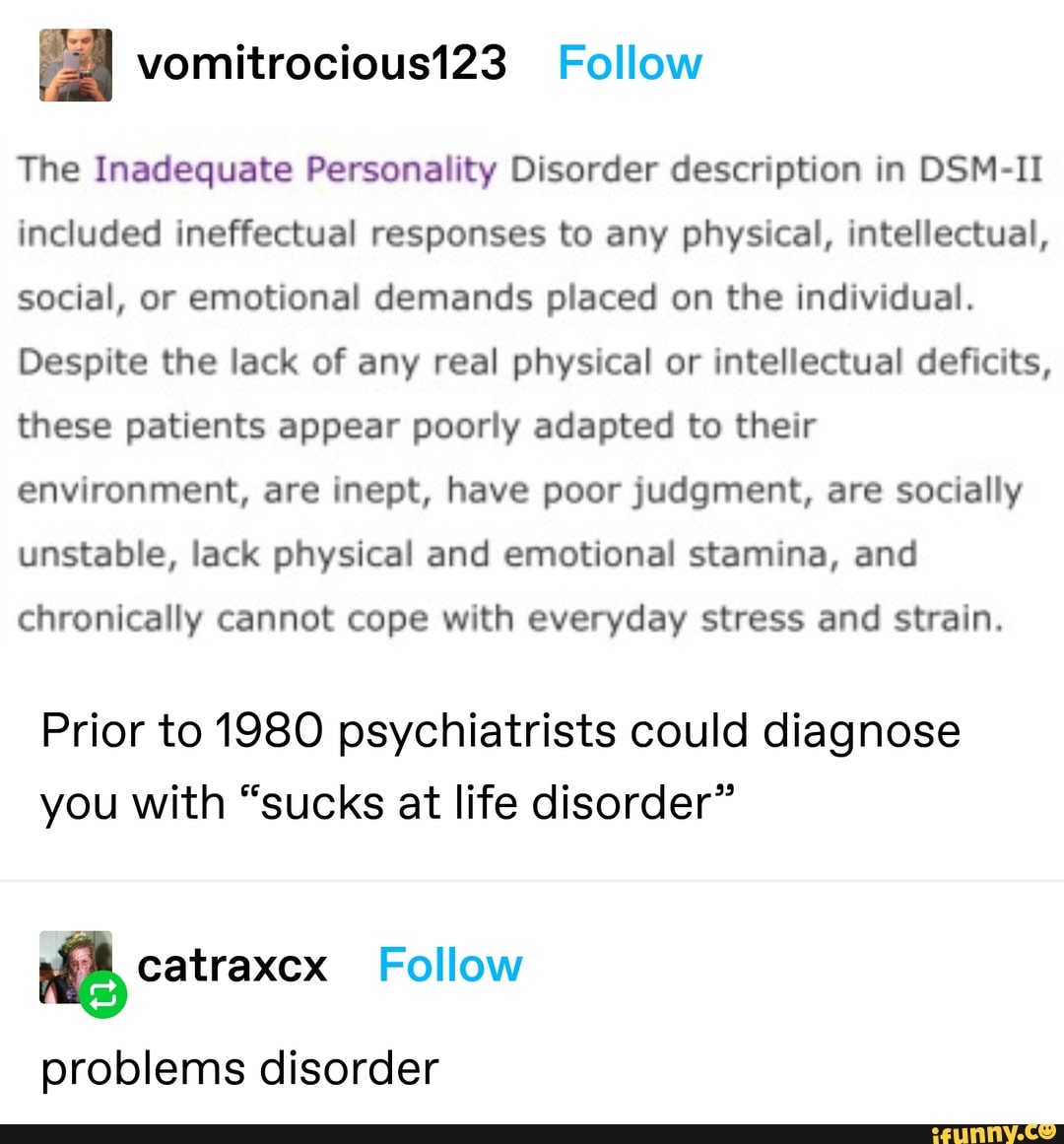 Al vomitrocious123 Follow The Inadequate Personality Disorder ...