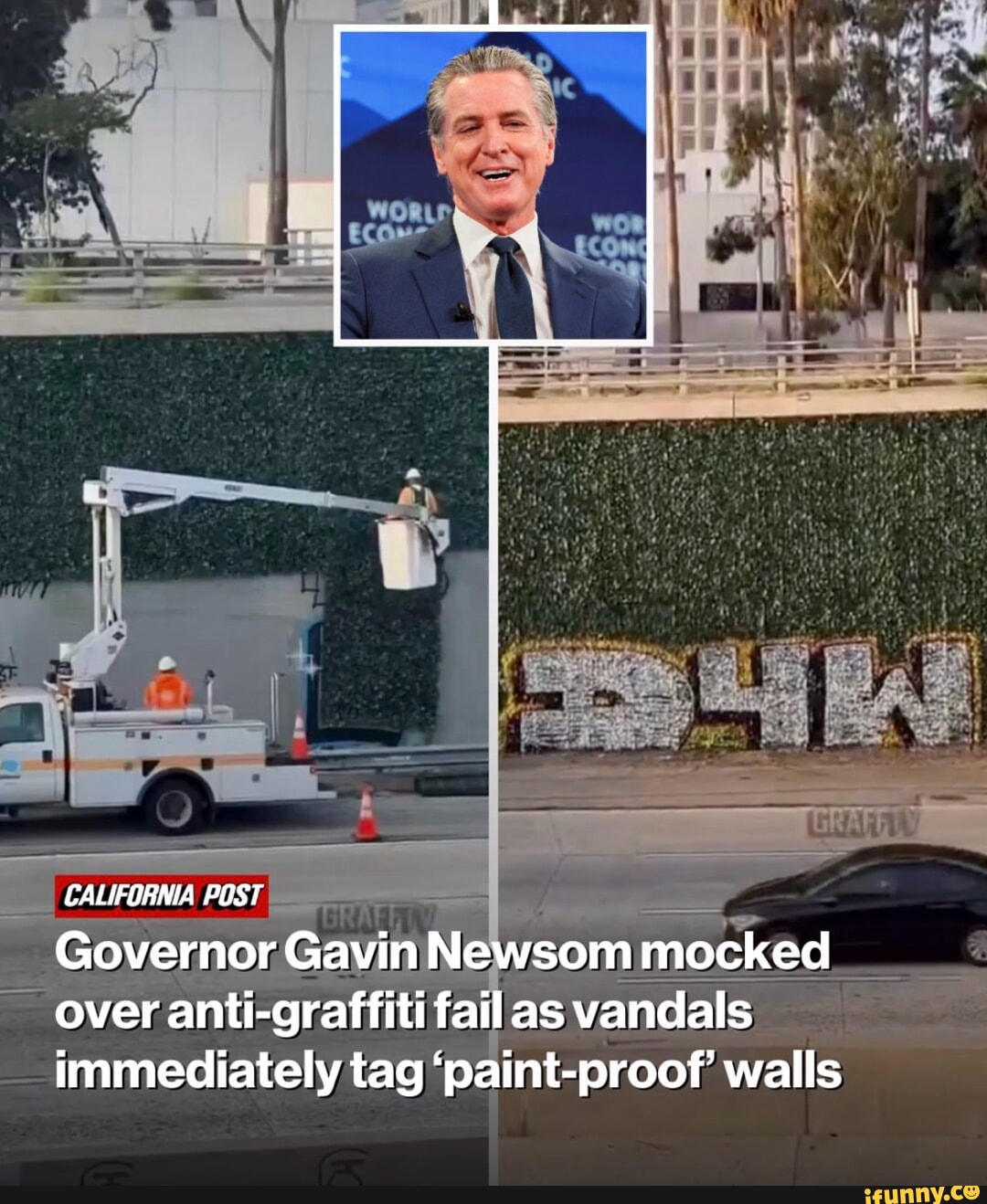 CALIFORNIA POST Governor Gavin Newsom mocked over anti-graffiti failas ...