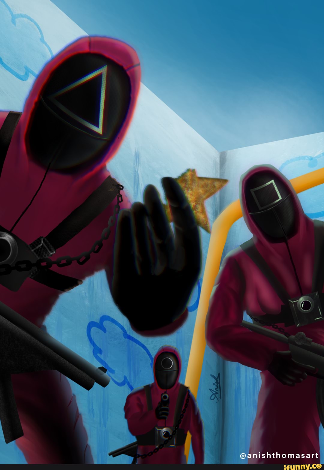 Pink soldiers with Triangle ?️, Square ?, and Circle ? heads. There ...