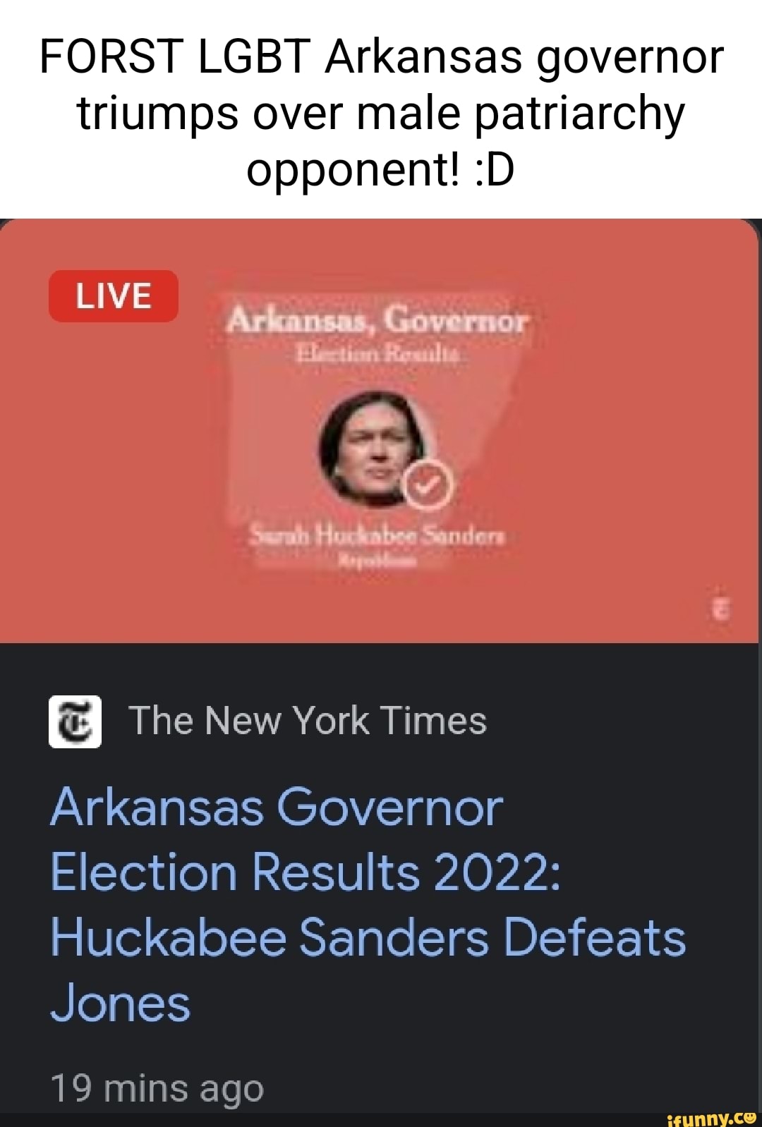 FORST LGBT Arkansas governor triumps over male patriarchy opponent! :D ...