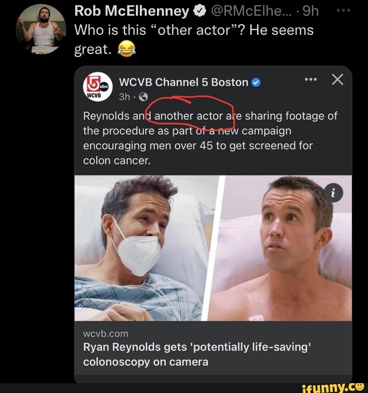 Rob McElhenney @ @RMcElhe... I Who is this "other actor"? He seems ...