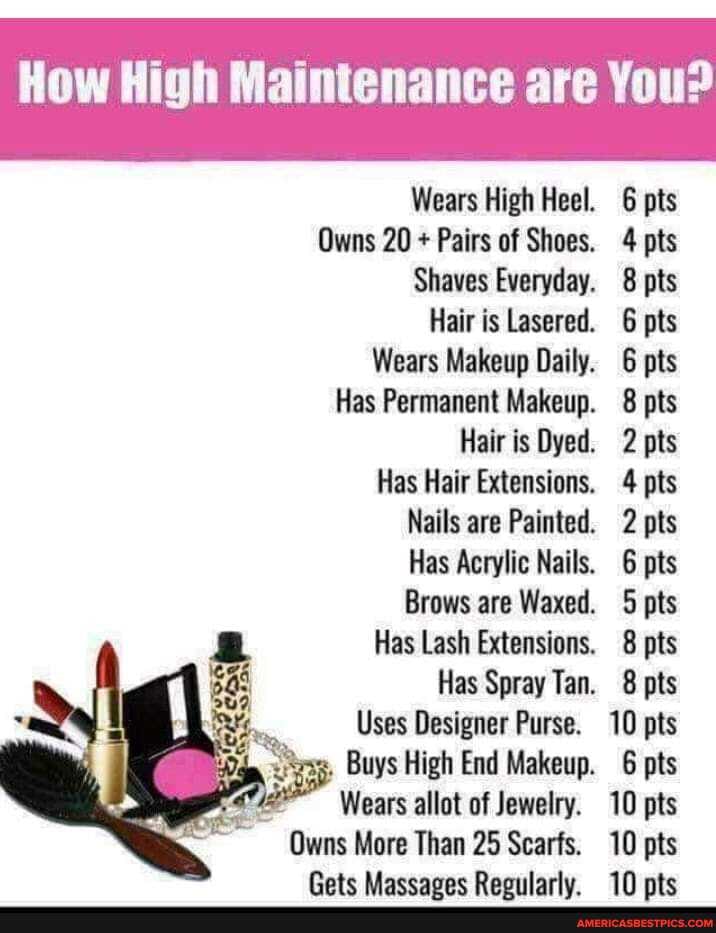 How High Maintenance are You? Wears High Heel. 6 pts Owns 20 + Pairs of ...