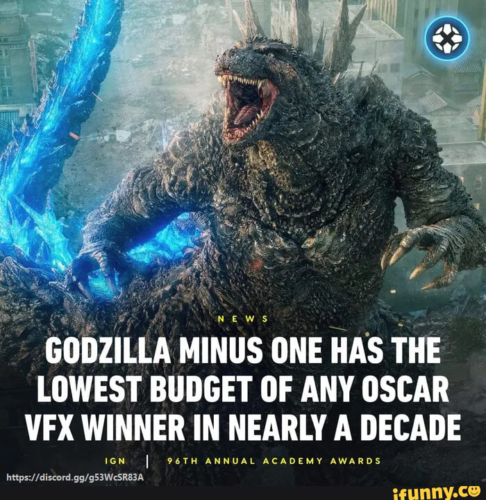 GODZILLA MINUS ONE HAS THE LOWEST BUDGET OF ANY OSCAR VEX WINNER IN ...