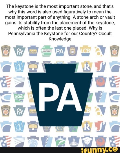 The keystone is the most important stone, and that's why this word is ...