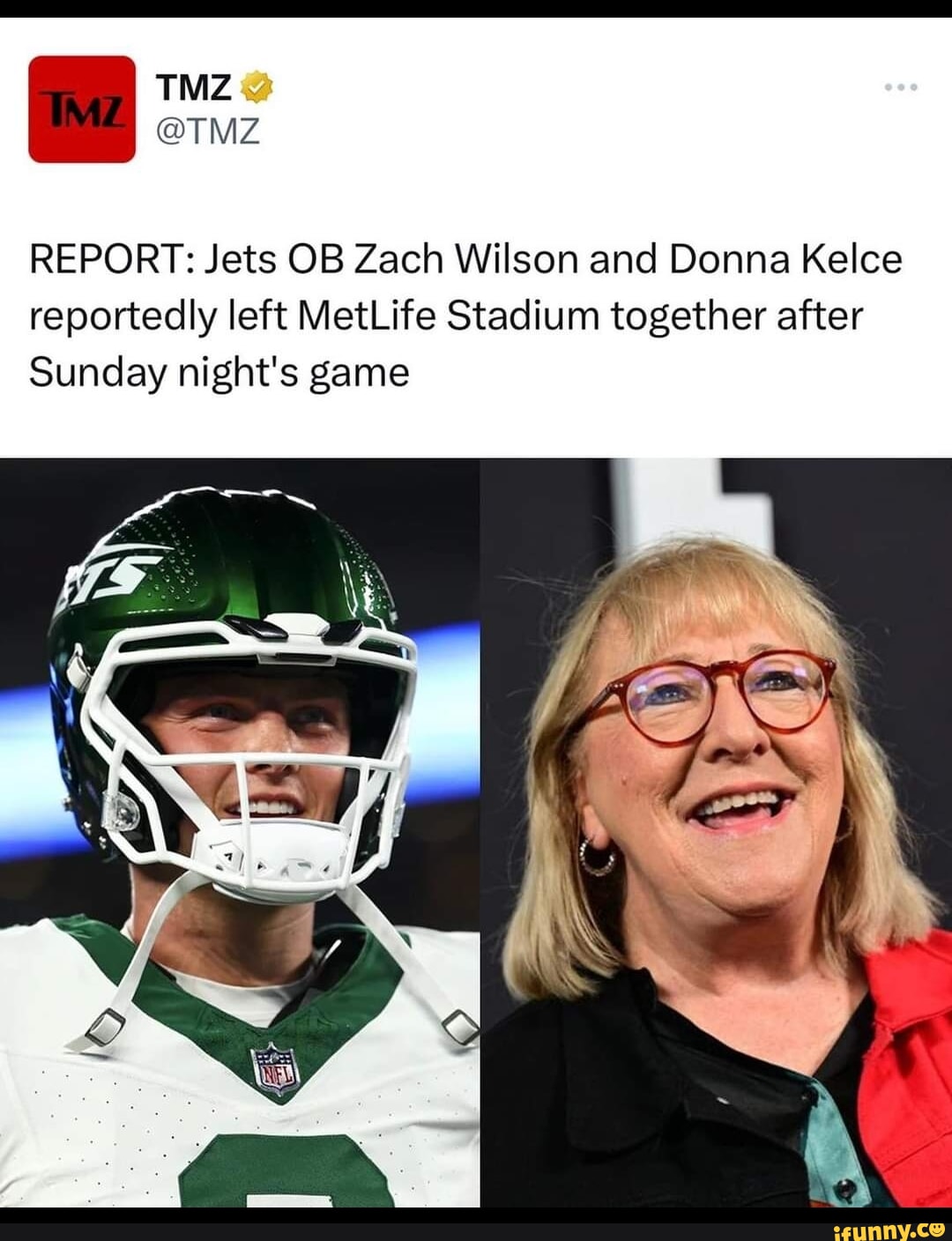 REPORT: Jets OB Zach Wilson and Donna Kelce reportedly left MetLife ...