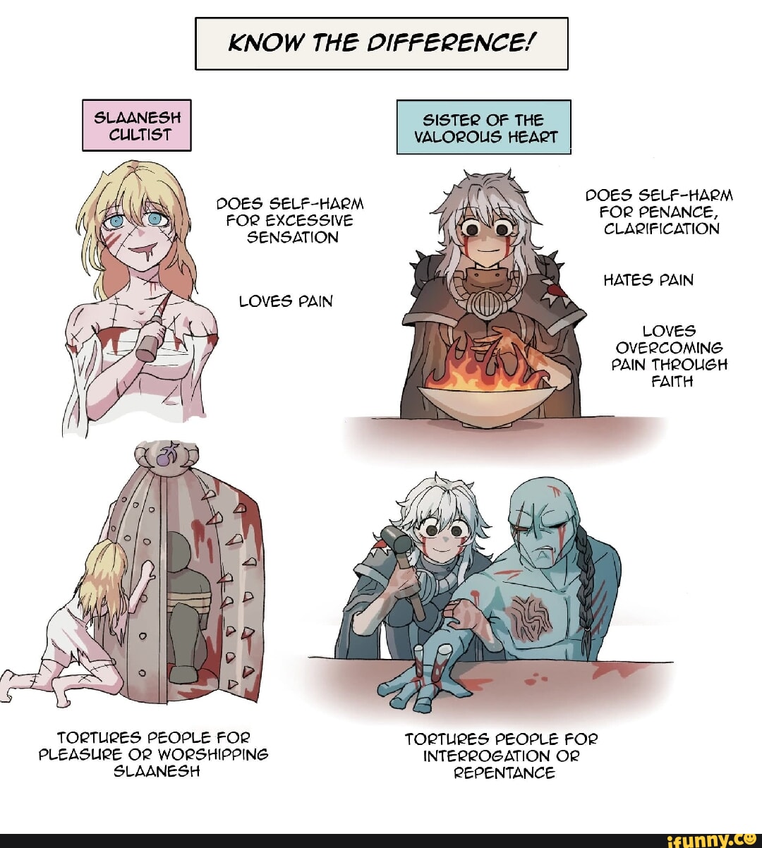 KNOW THE SLAANESH SISTER OF THE CULTIST VALOROUS HEART DOES SELF-HARM ...