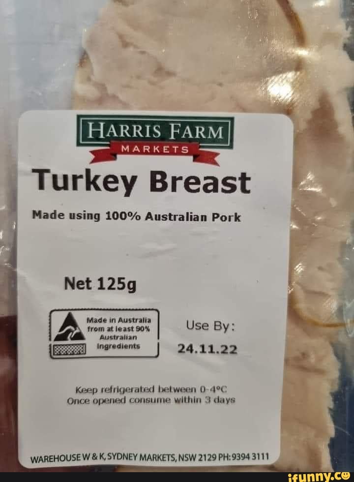 MARKETS Turkey Breast Made using 100% Australian Pork Net 125g Made in ...