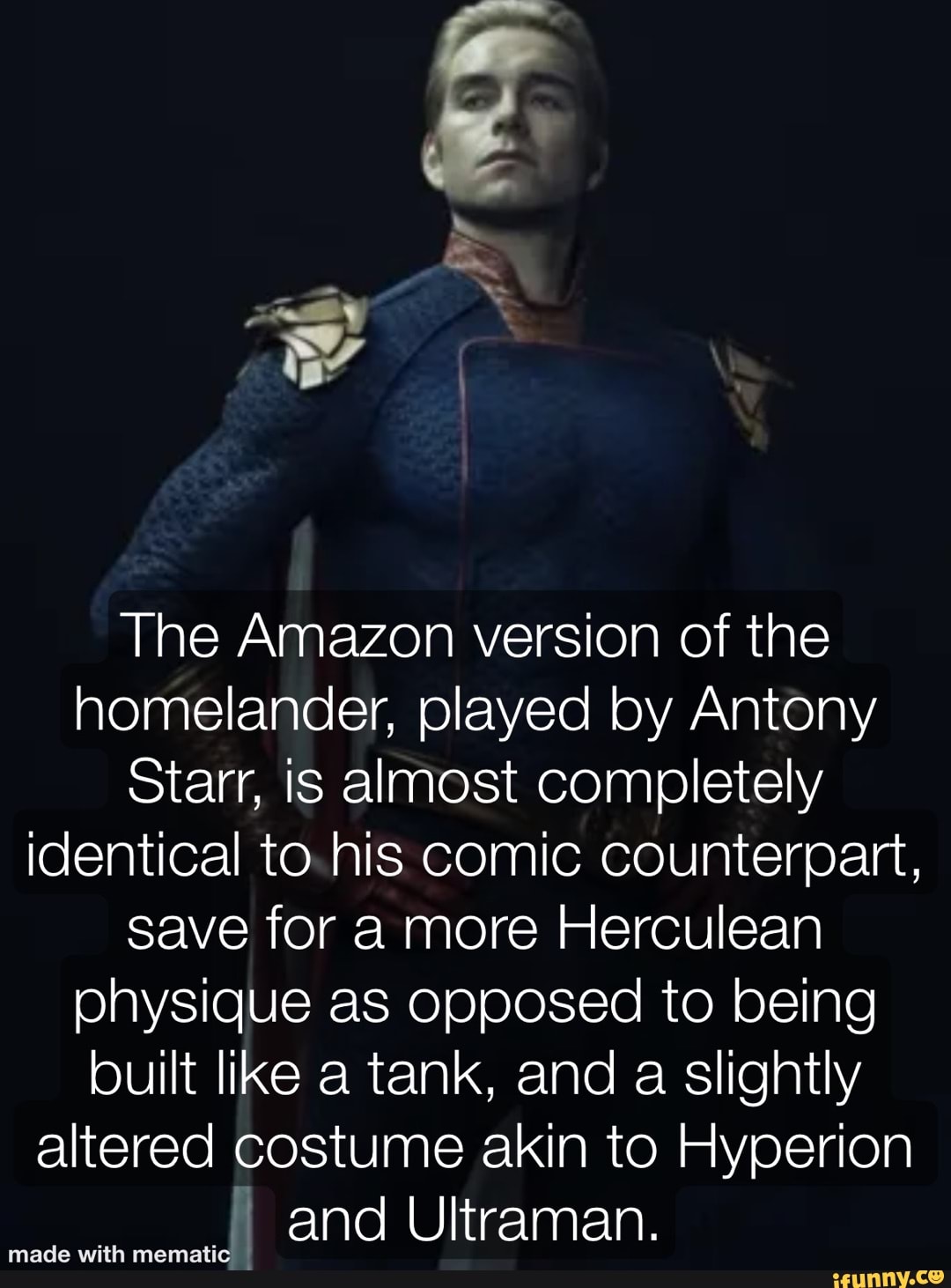The Amazon version of the homelander, played by Antony Starr, is almost ...