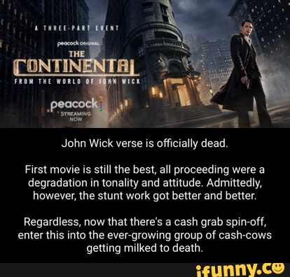 ONTIN John Wick verse is officially dead. First movie is still the best ...