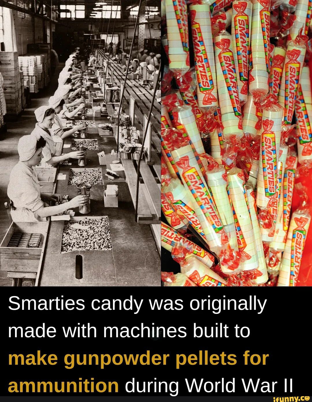 Smarties candy was originally made with machines built to make ...