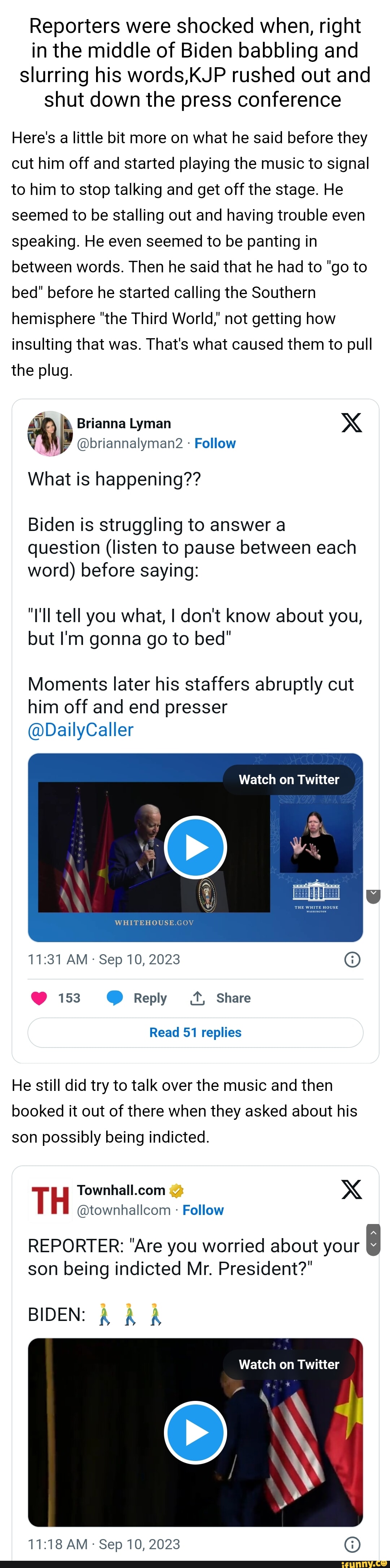 Reporters were shocked when, right in the middle of Biden babbling and ...