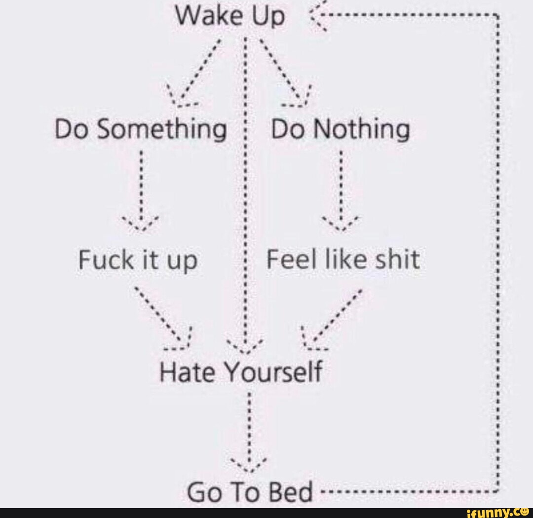 Wake Up Do Something Nothing Fuck up Feel like shit ate Yourself Go To ...