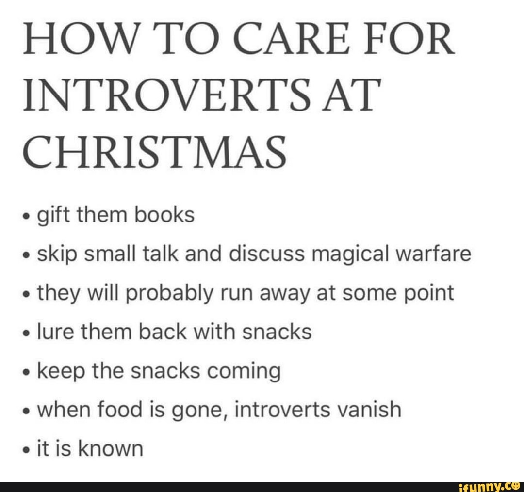 HOW TO CARE FOR INTROVERTS AT CHRISTMAS gift them books skip small talk ...