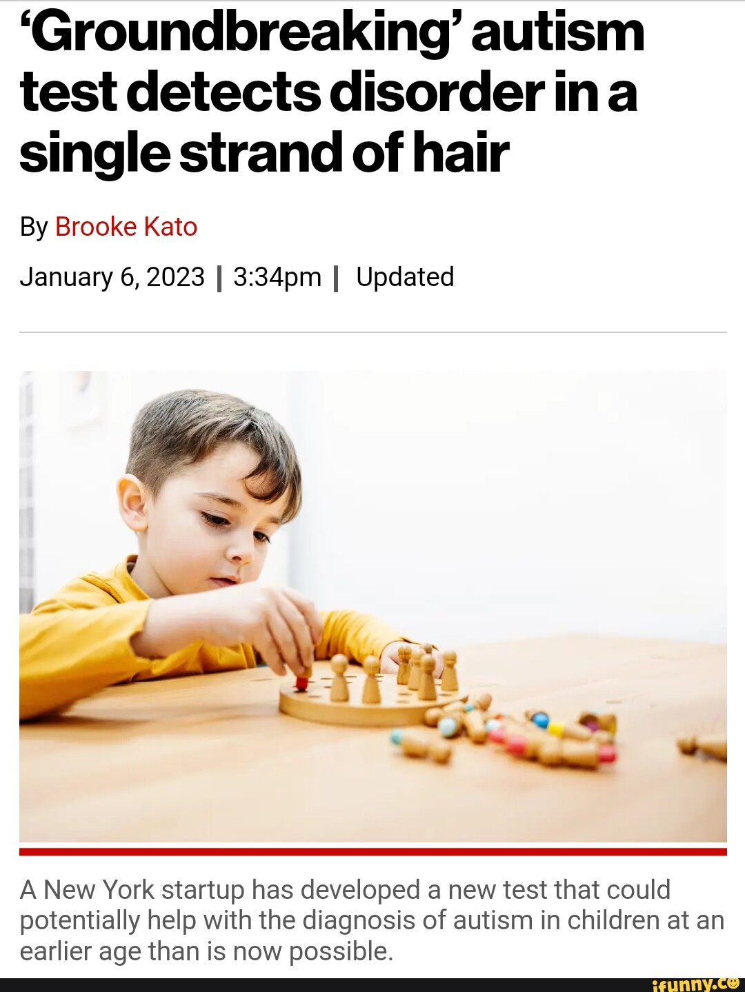 'Groundbreaking' autism test detects disorder ina single strand of hair ...