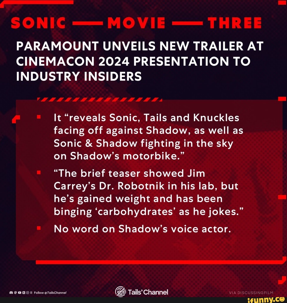 SONIC MOVIE THREE PARAMOUNT UNVEILS NEW TRAILER AT CINEMACON 2024 ...
