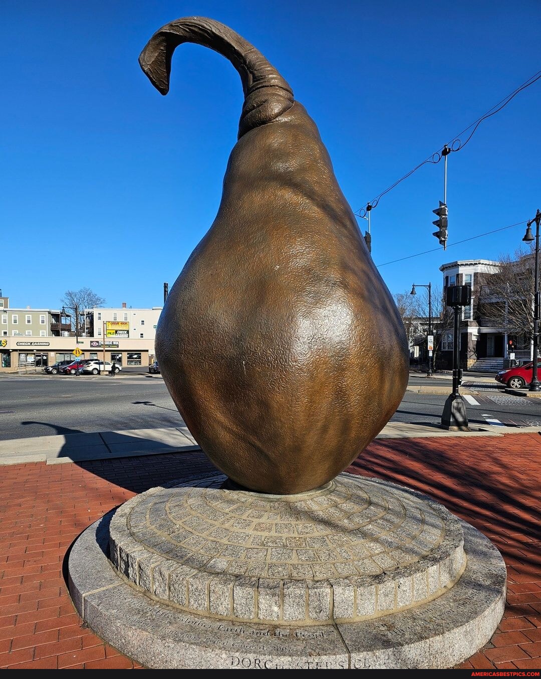 Boston has a 12-foot-tall bronze pear statue to honor Dorchester's once ...