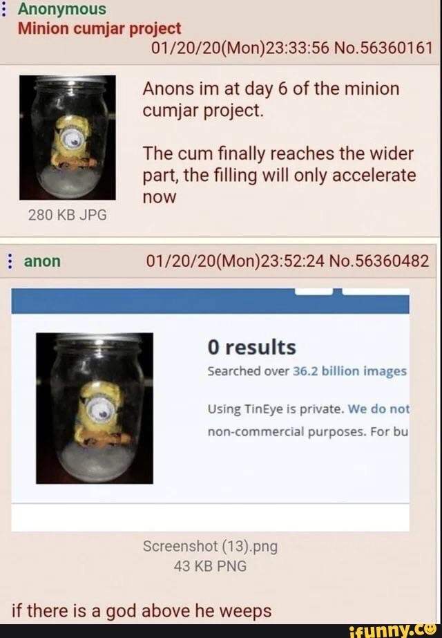 Anonymous Minion cumjar project No.56360161 Anons inn at day 6 of the ...