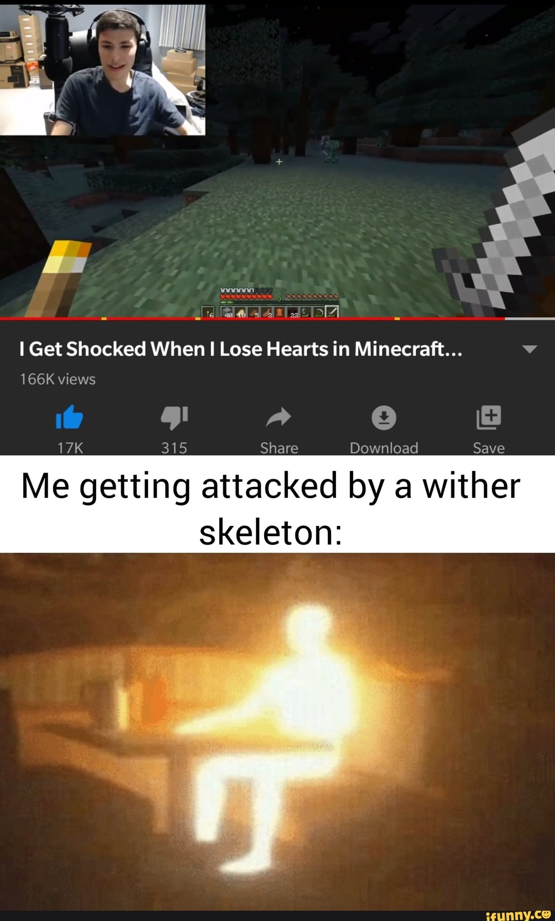 I Get Shocked When I Lose Hearts in Minecraft... v Me getting attacked ...