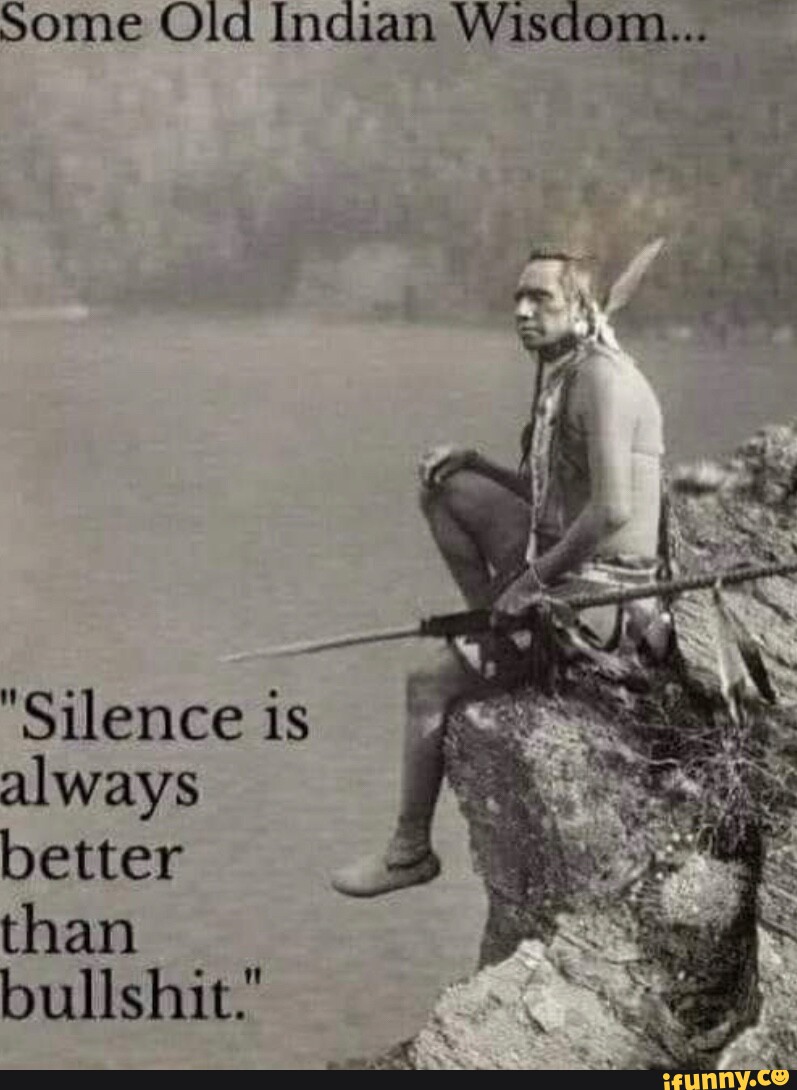 Some Old Indian Wisdom... "Silence is always better than bullshit ...