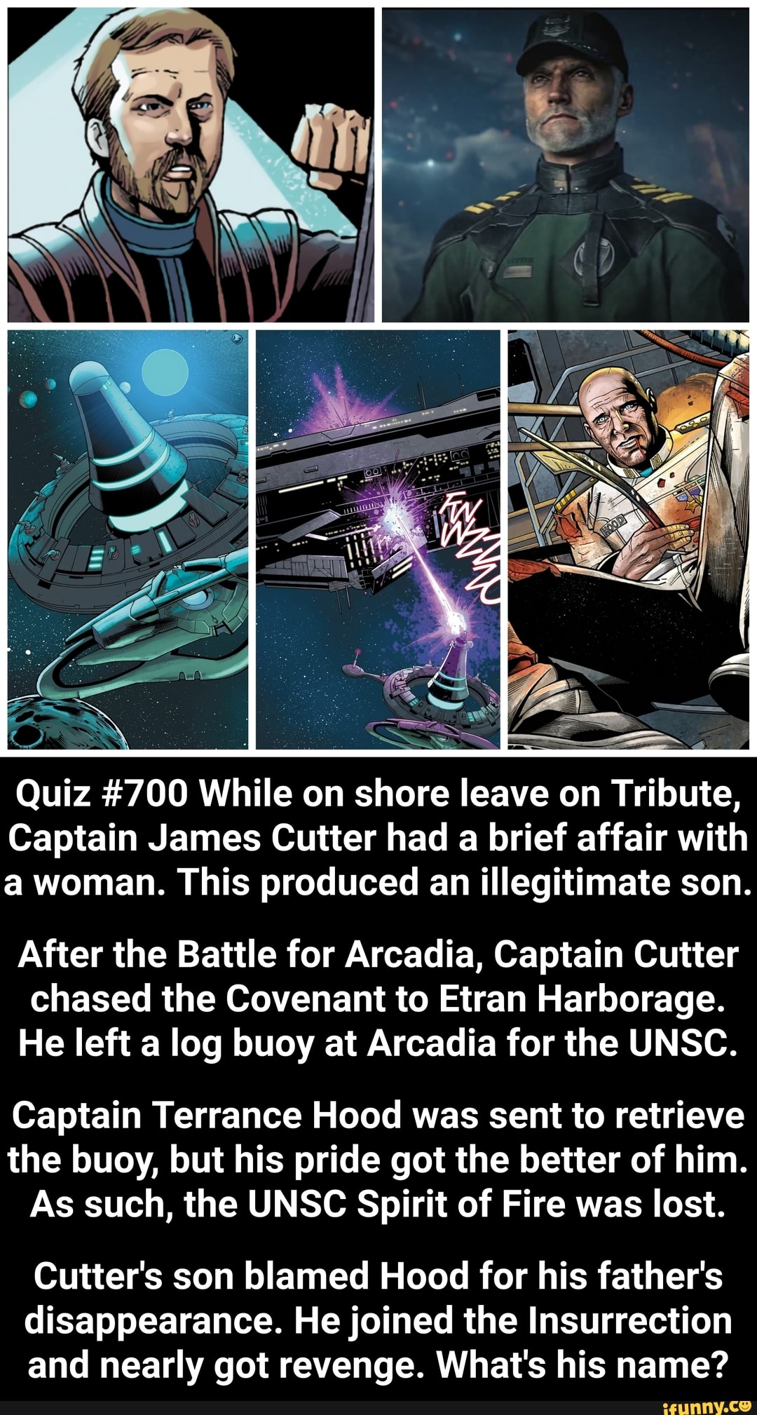 Captain James Cutter had a brief affair with a woman. This produced an ...