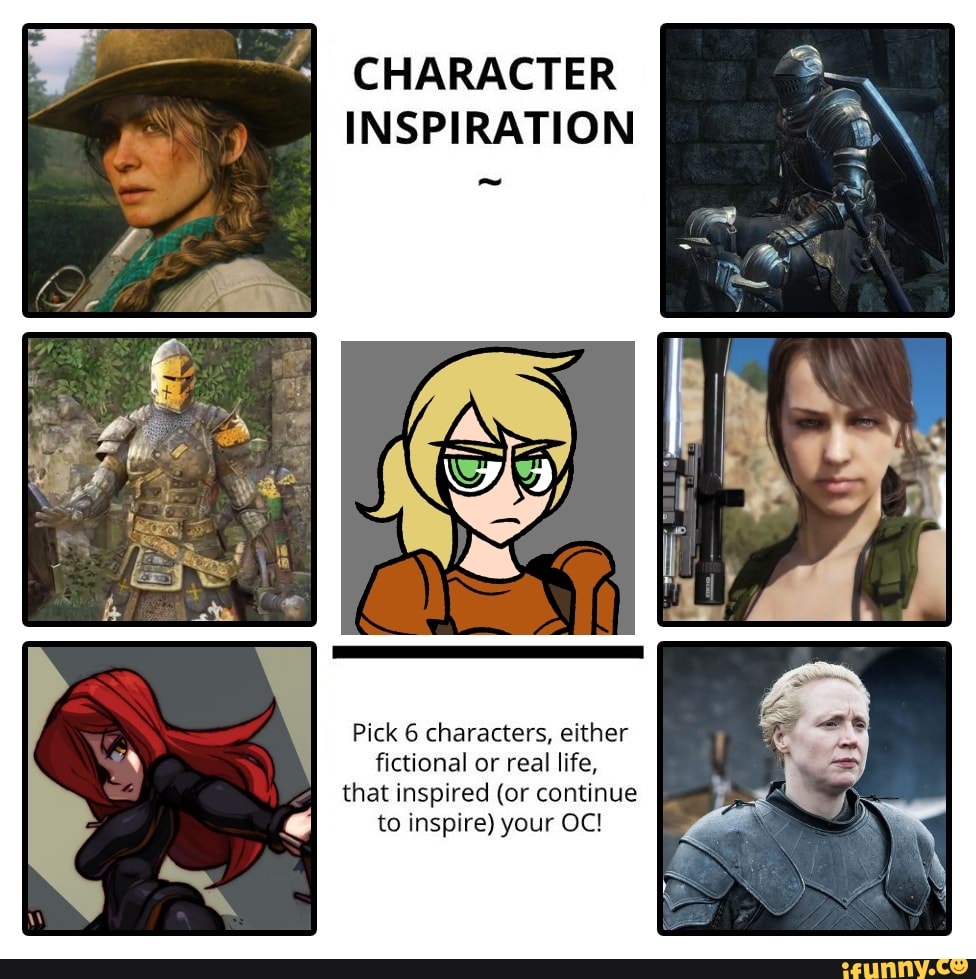 CHARACTER INSPIRATION Pick 6 characters, either fictional or real life ...