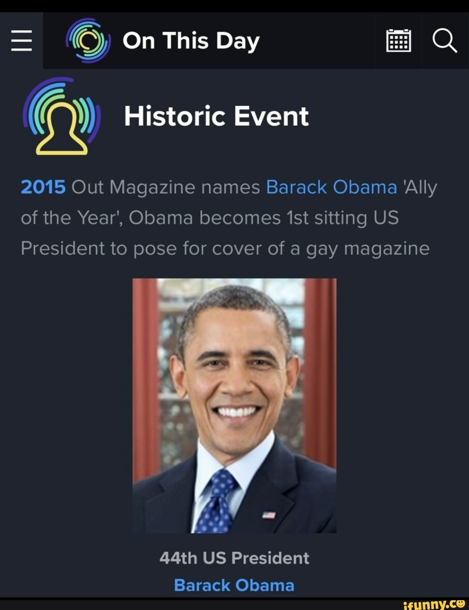 On This Day Historic Event 2015 Out Magazine names Barack Obama 'Ally ...