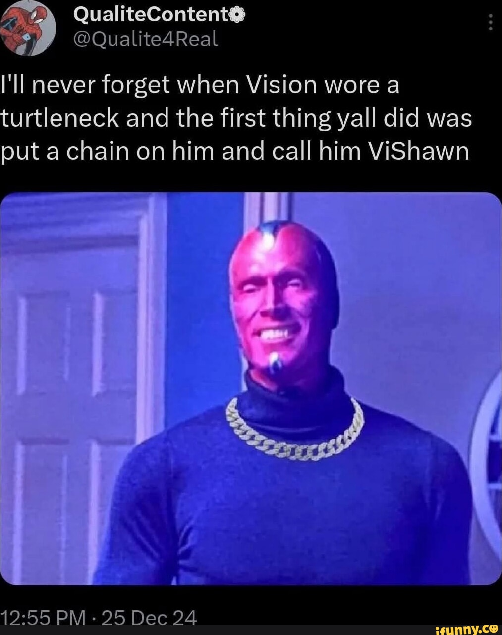 QualiteContent@ @Qualite4Real I'll never forget when Vision wore a ...