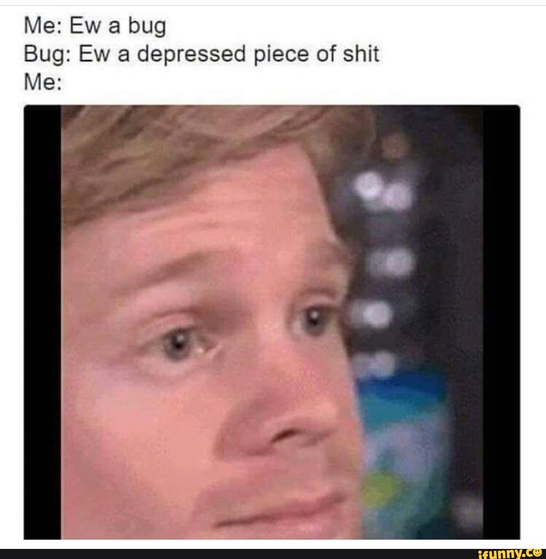 Me: Ew a bug Bug: Ew a depressed piece of shit Me: - iFunny