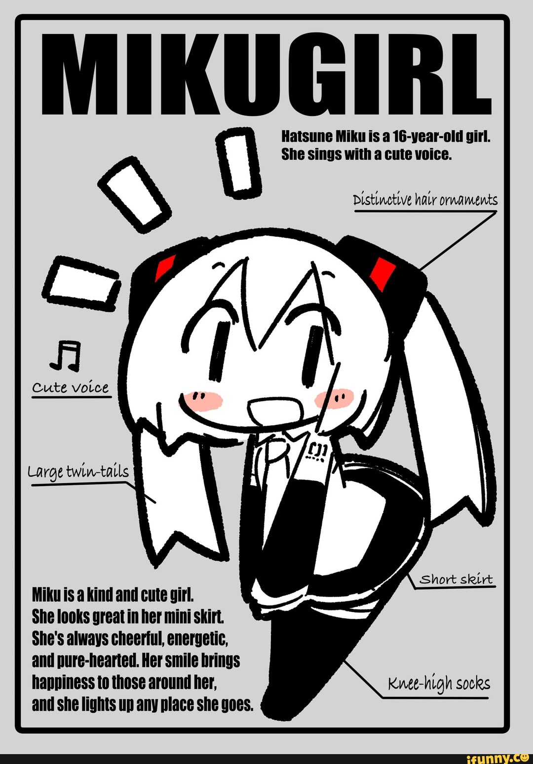 MIKUGIRL Hatsune Miku is a 16-year-old girl. She sings with a cute ...